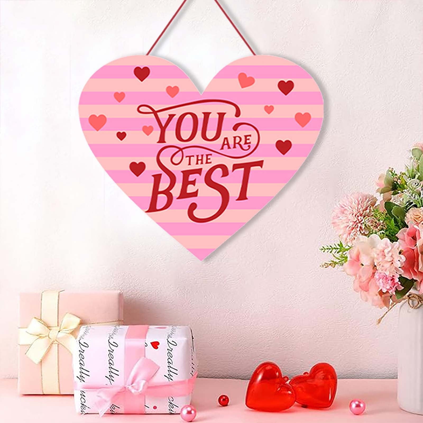 Ydojg Round Wooden Door Sign Doors Decoration Adorable Valentine'S Day ...