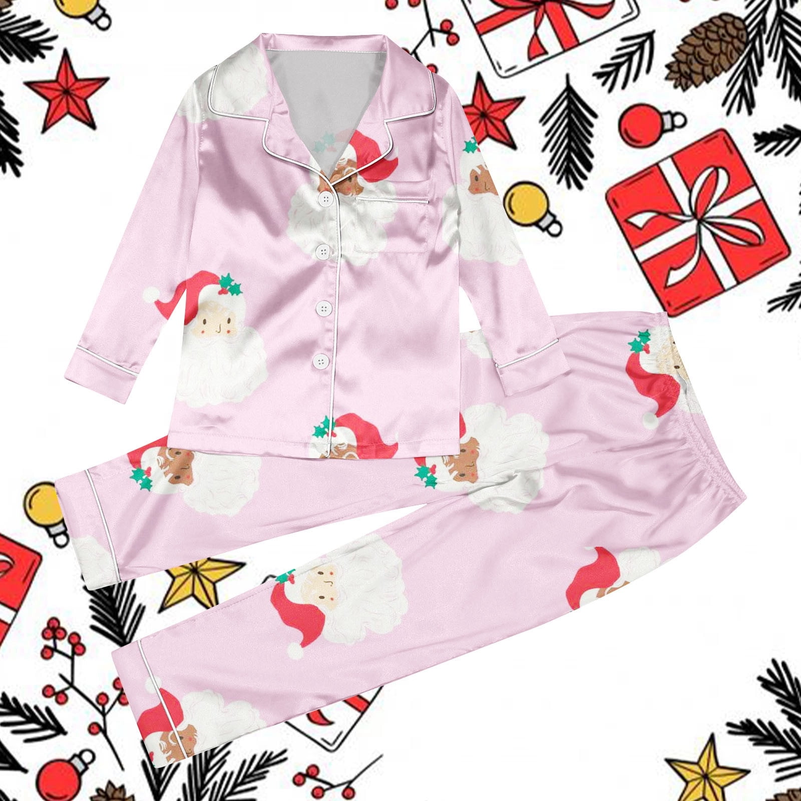 Ydojg Toddler Girls Christmas Pajamas Set Size 7-8 Years Funny Snata ...