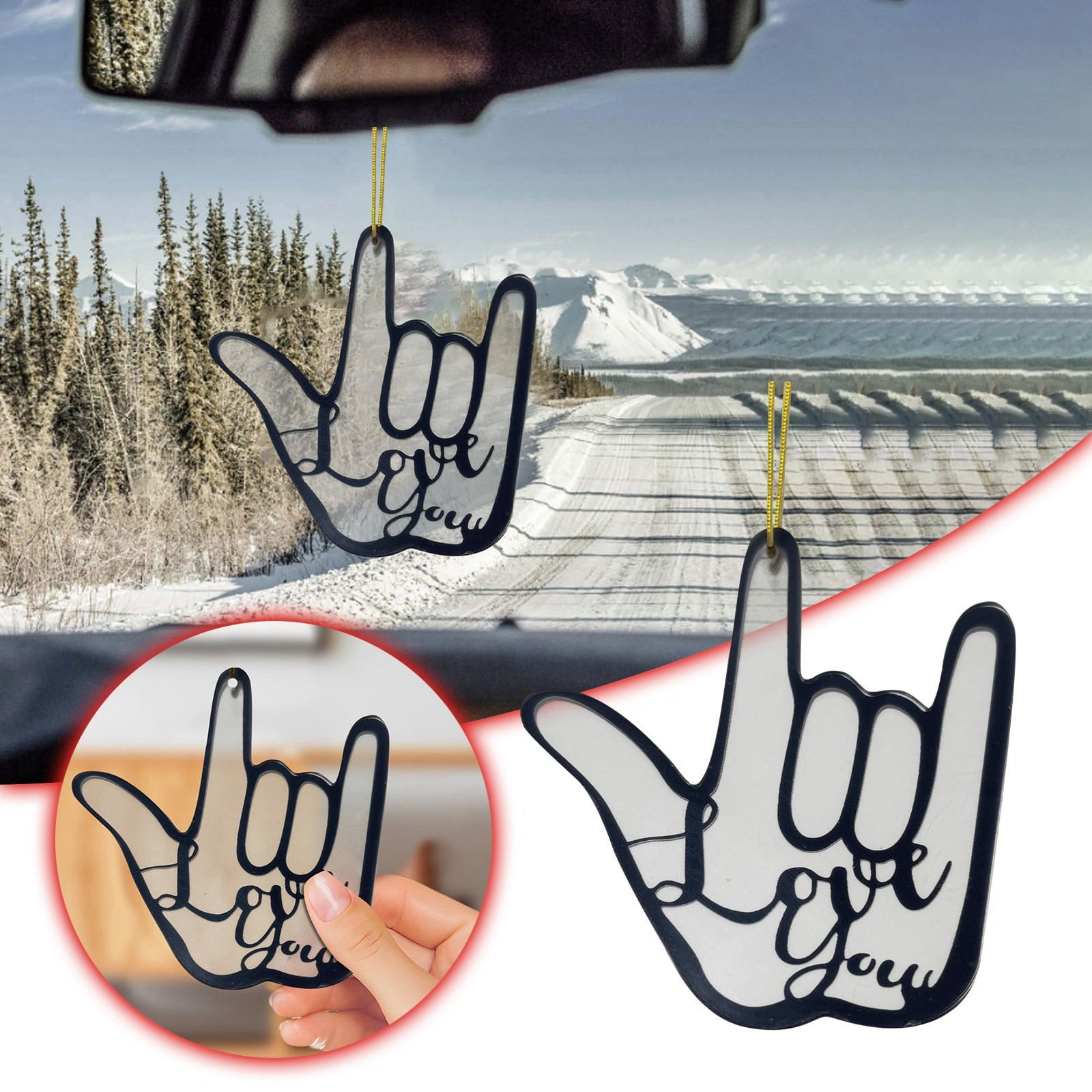 Ydojg Valentine'S Day Acrylic Sign Ornaments I Love You Acrylic Gesture ...