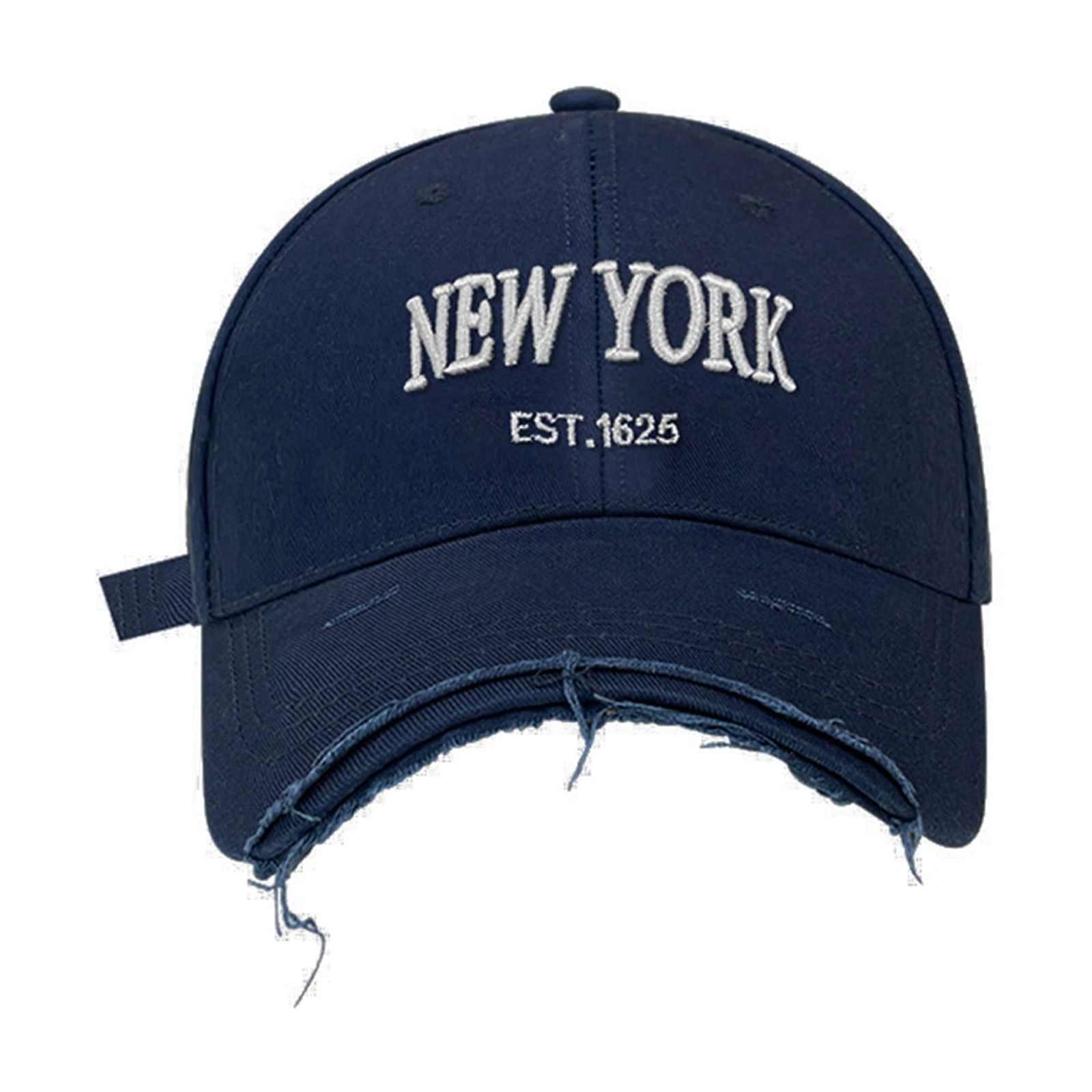 Mrzhqd Vintage Furred Ribbed Baseball Cap Street Style Couple Cap Blue ...