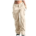 Ydojg Women Casual Pants High Waist Baggy Cargo Pants Cargo Jeans