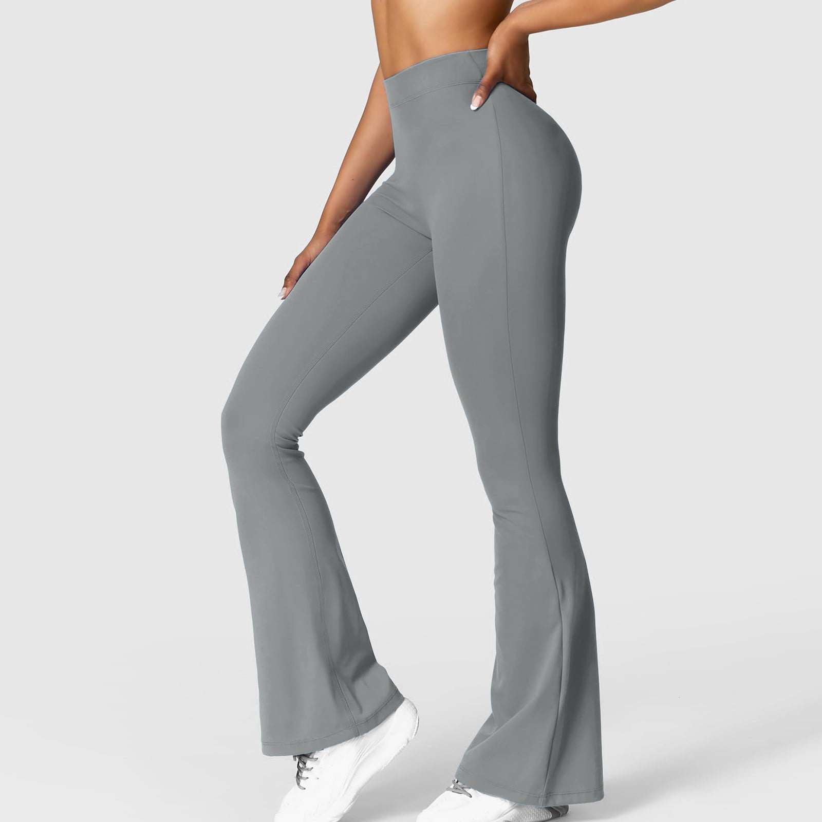 Ydojg Yoga Pants For Women Scrunch Flare Leggings V Back Lifting Wide ...