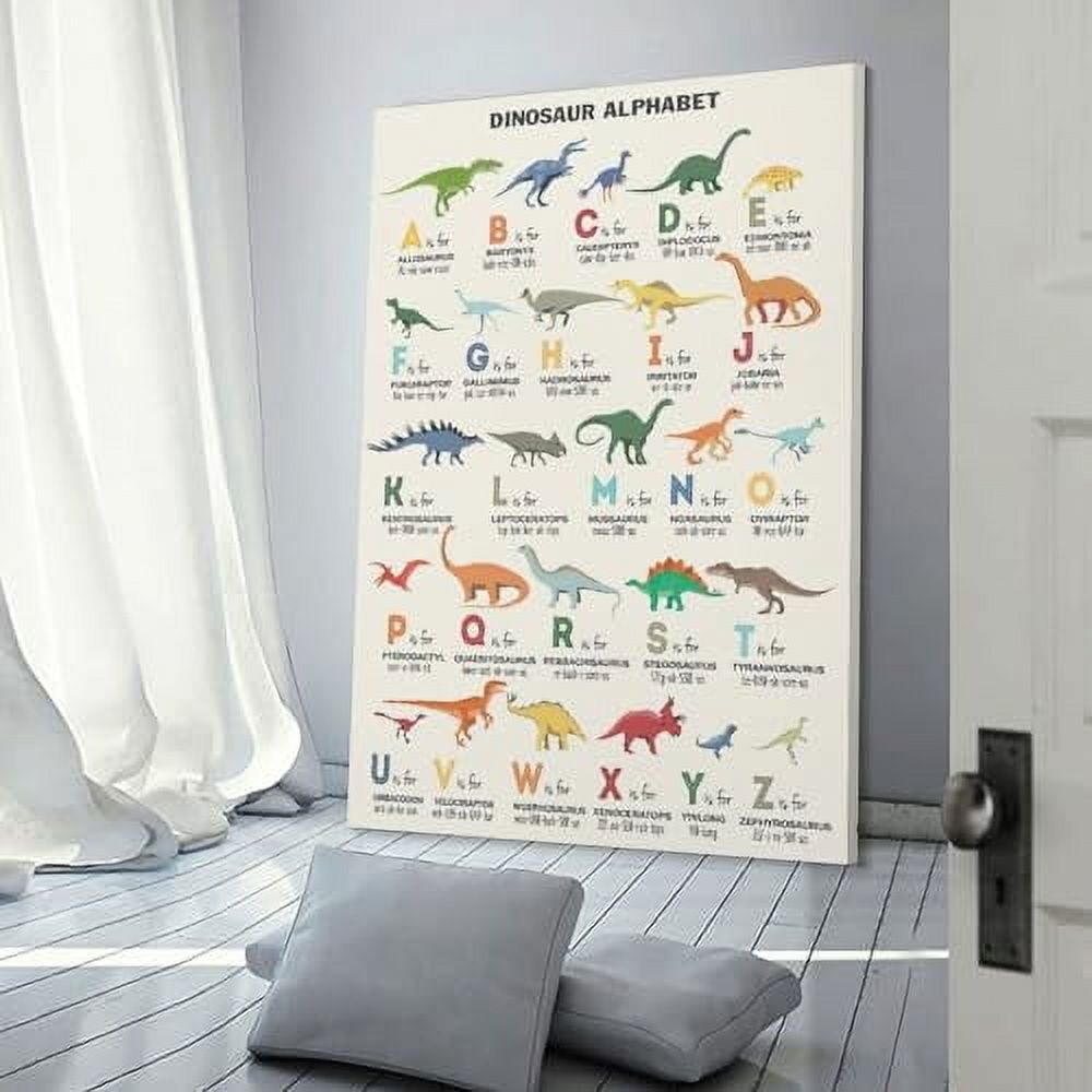 Ydqkxm Dinosaur Alphabet Poster Educational Posters for Toddlers Canvas ...
