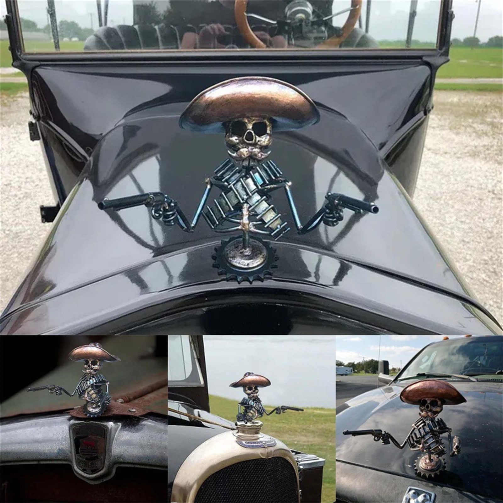 Ydsxlp Clearance Gunslinger Hood Ornament Scary Cowboy Gunslinger Hood ...