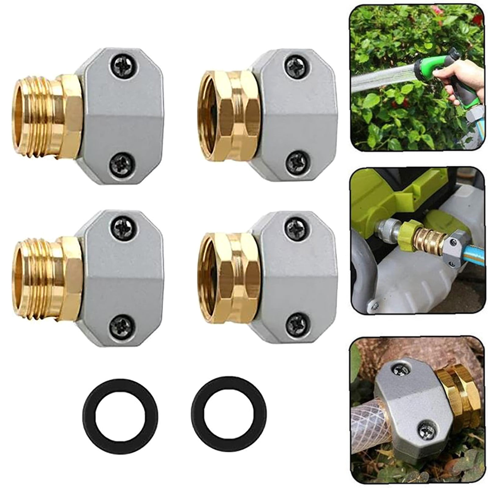Ydsxlp on Sale 2 Sets Garden Hose Connector Kit Water Hose Fittings ...