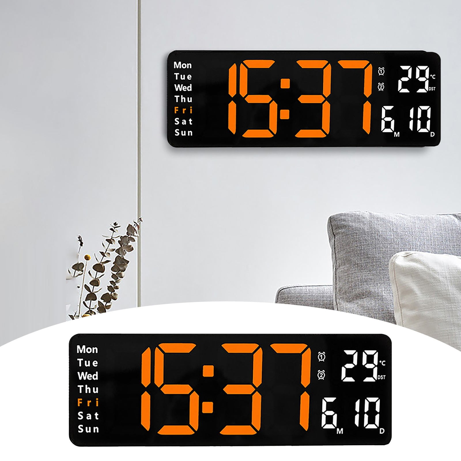 Ydsxlp on Sale Large LED Digital Wall Clock Temperature Date Day ...