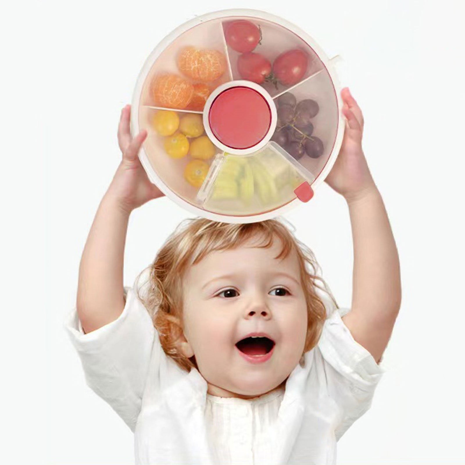 Ydsxlp on Sale Snack with Hand Strap Rotating Storage Covered Snack Box ...