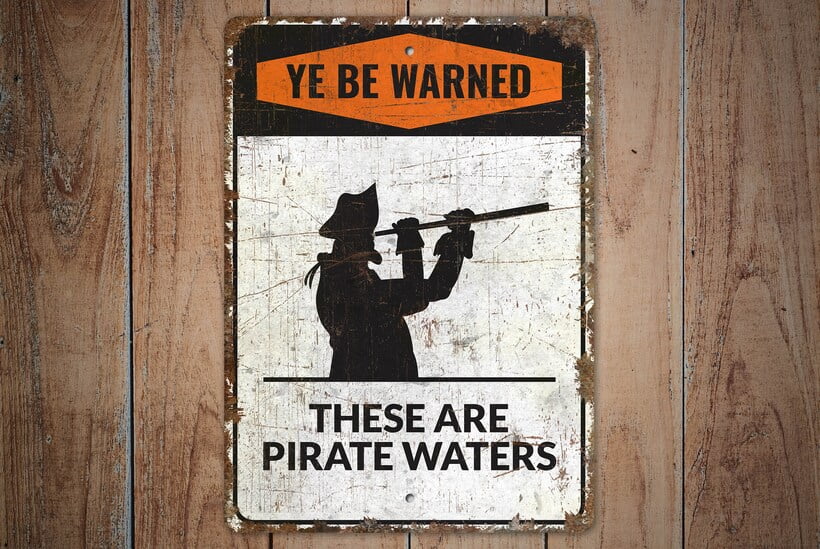 Ye Be Warned Sign Beach Sign Pirate Water Sign Beach Decor Beach House ...