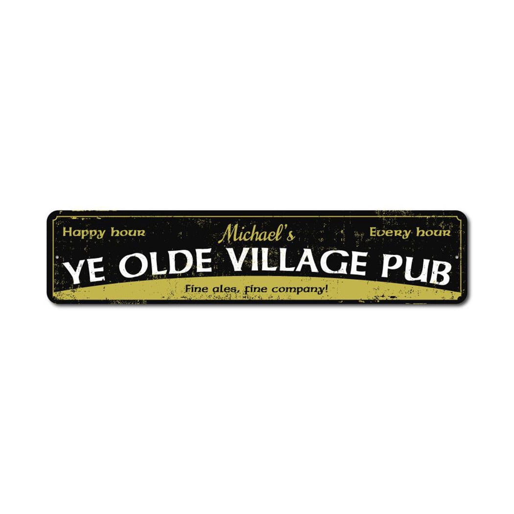 Ye Olde Village Pub Sign, Village Pub Decor, Pub Bar Owner Sign, Custom ...