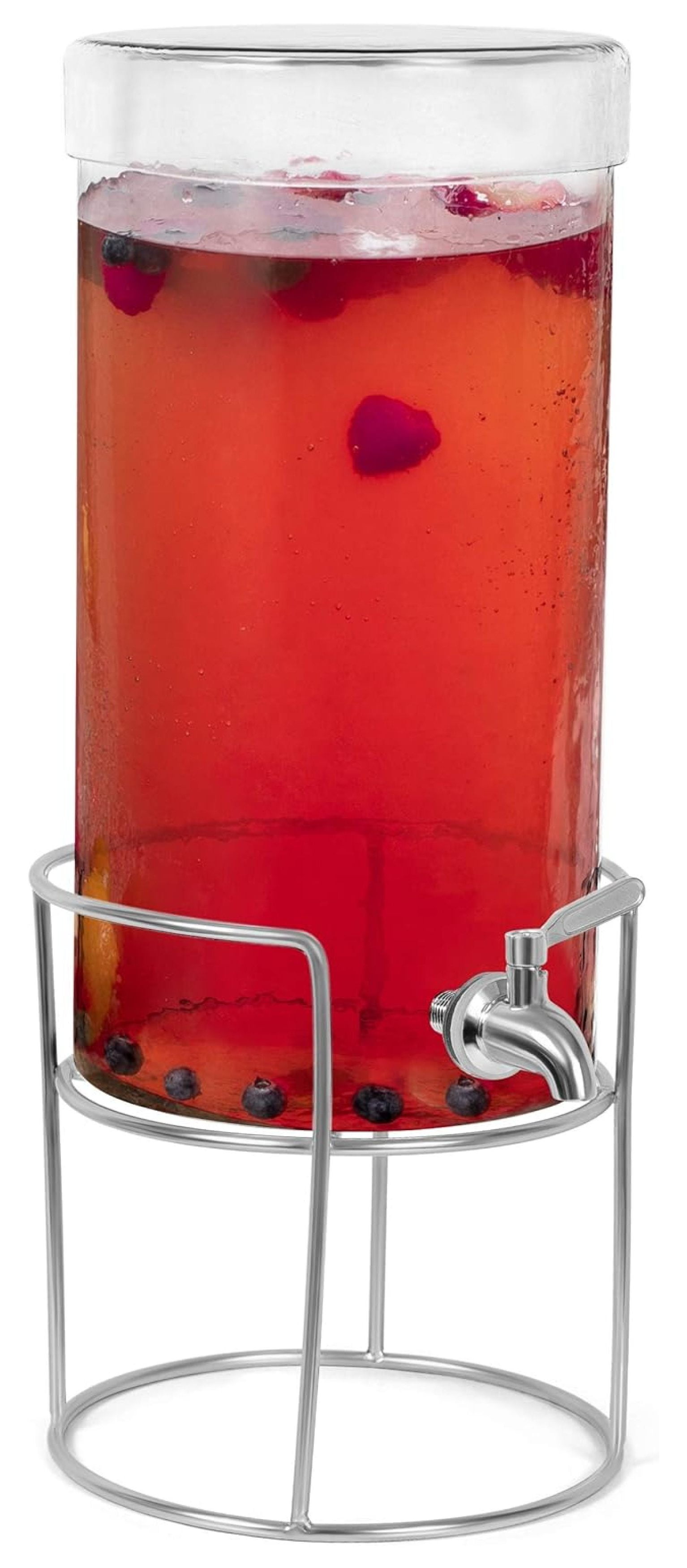 YeSayH 1.5 Gallon Beverage Dispenser with Stand and Lid - Hammered ...