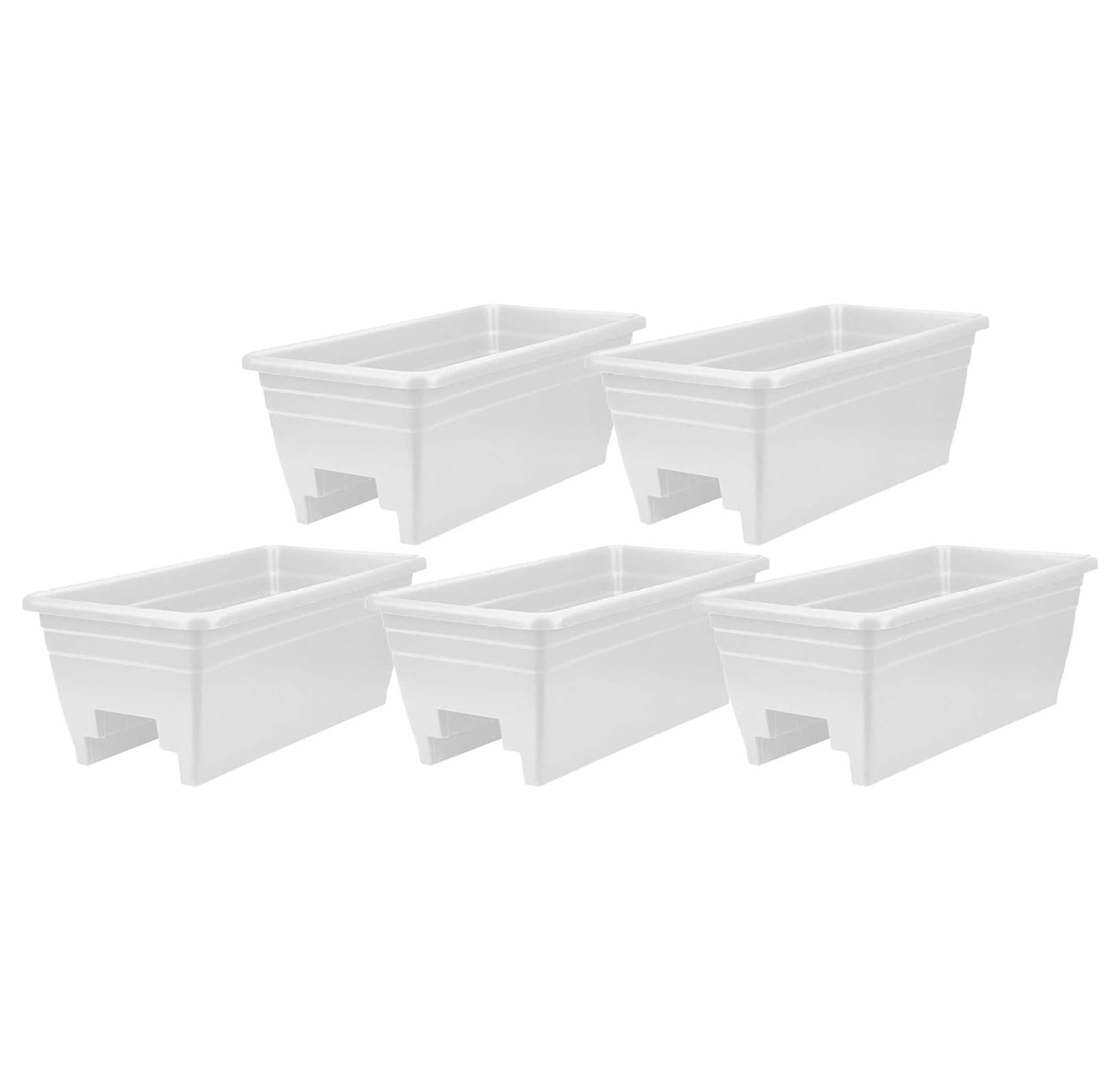 YeSayH 24 Inch Wide Heavy Duty Plastic Deck Rail Mounted Garden Flower ...