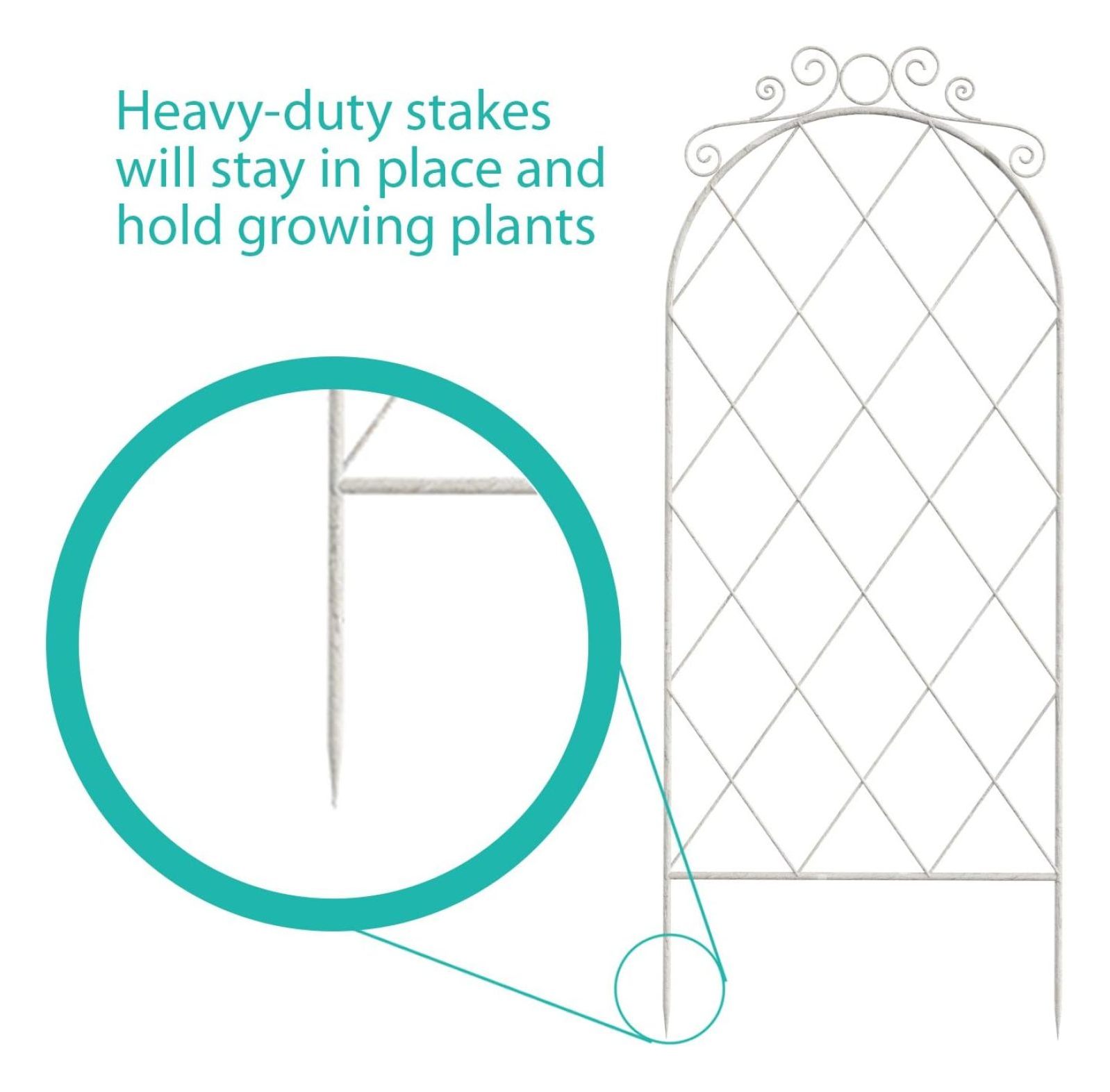 YeSayH 83790 60" French Country Distressed White Scroll Trellis ...