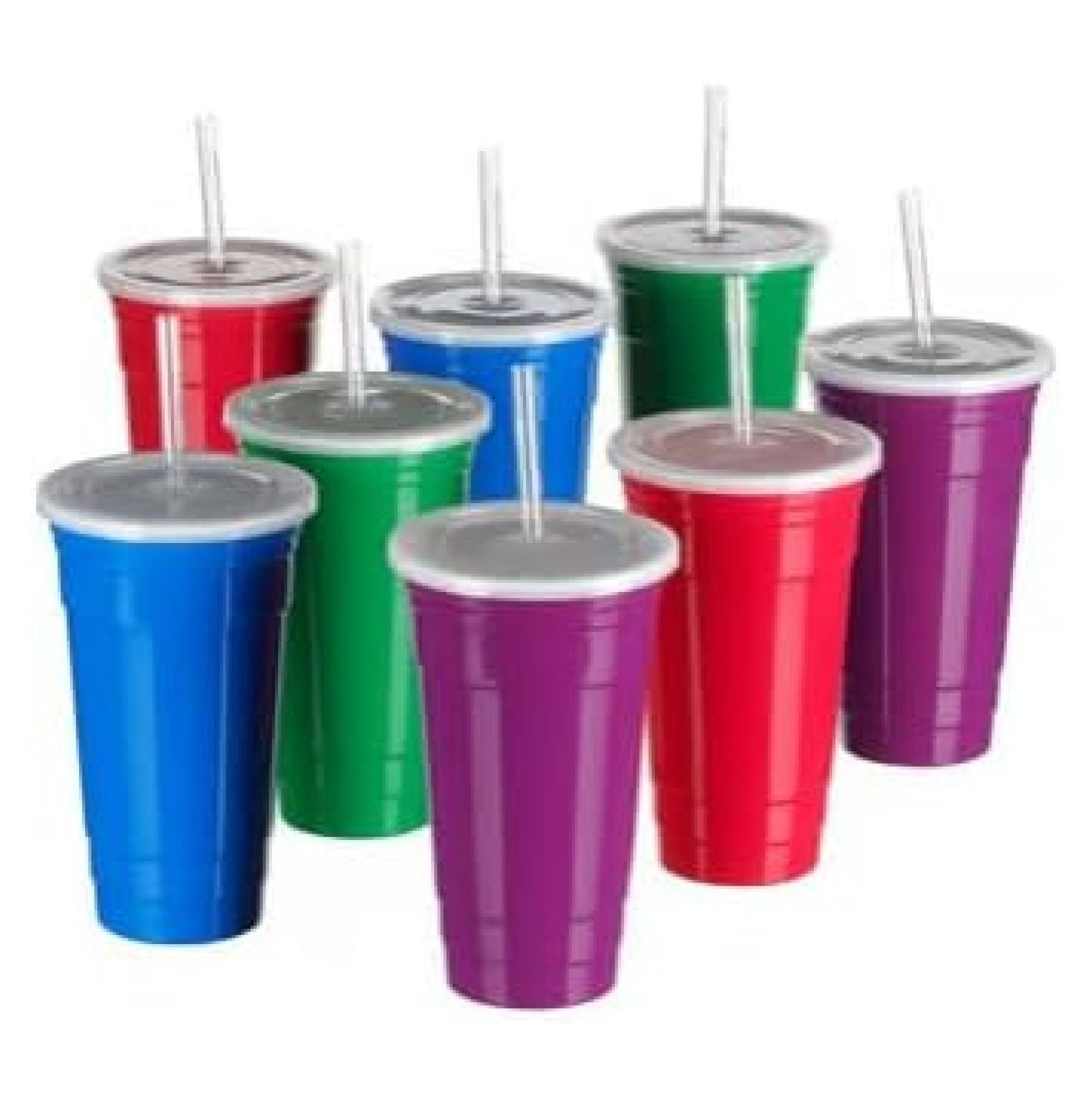 YeSayH Party Multicolor Plastic Cup Set Set of 8 - Walmart.com