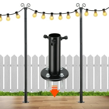 6 Pack String Light Poles for Outside, 10ft Heavy-Duty Metal Light ...