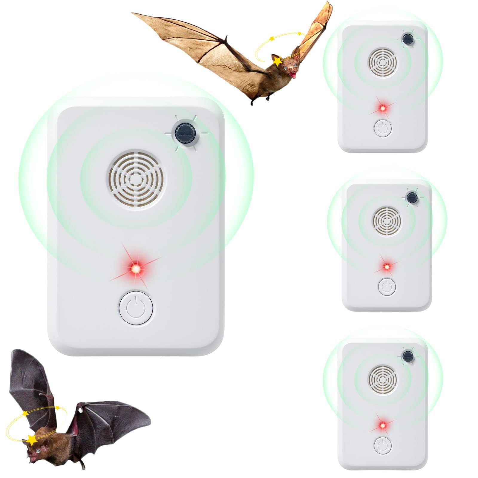 YeYu 2 Pack Ultrasonic Bat Repellent for Attic, Garage Indoor & Outdoor ...