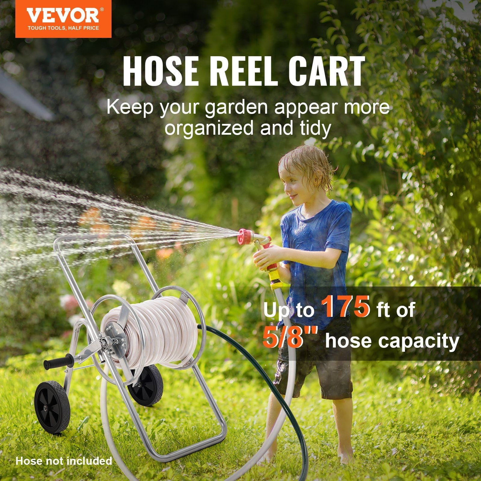 YeYu Hose Reel Cart, Hold Up to 175 ft of 5/8'' Hose (Hose Not Included ...