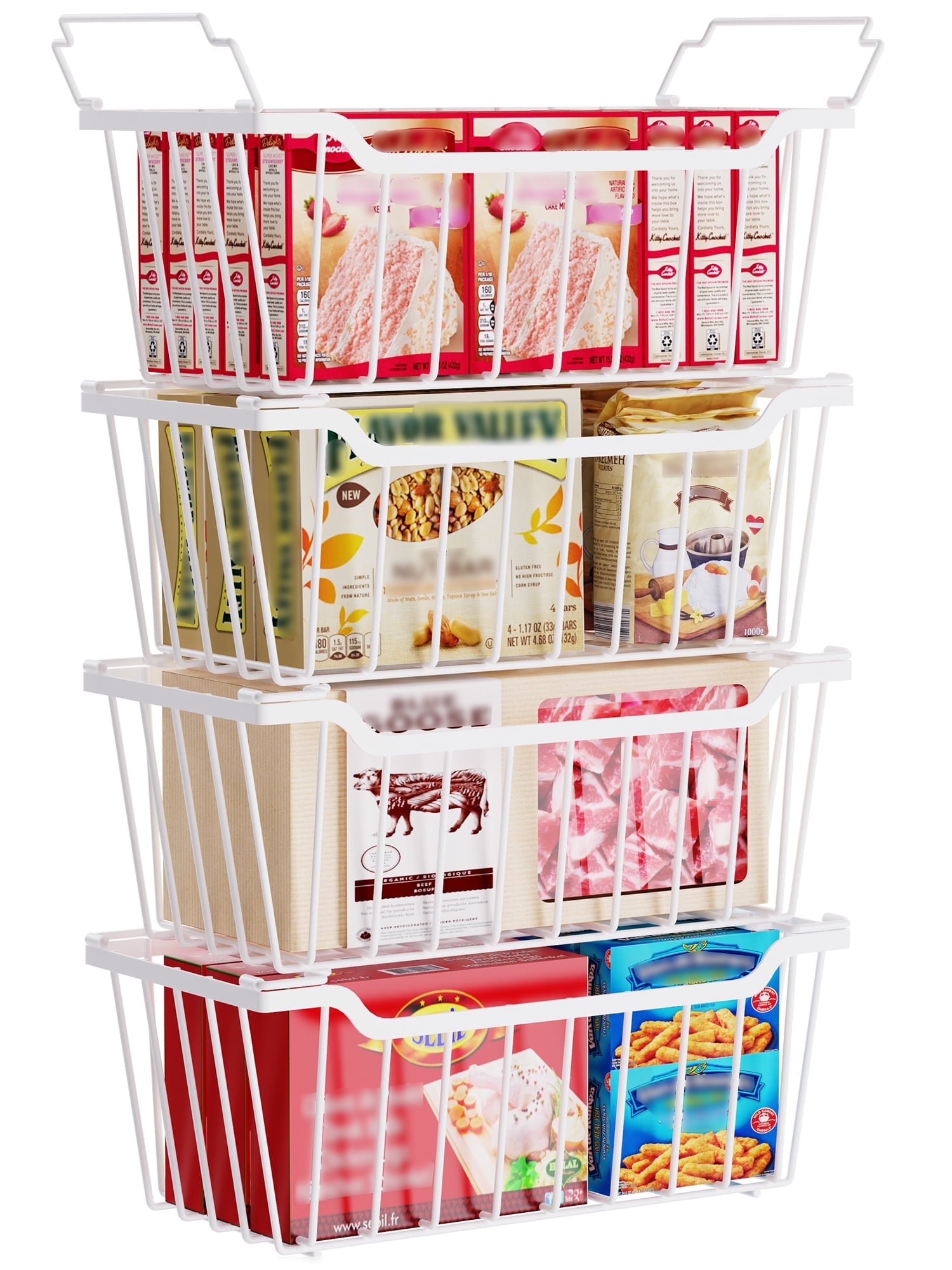 Yeabett 4 Pack Freezer Organizer Bins Stackable Chest Freezer Organizer ...