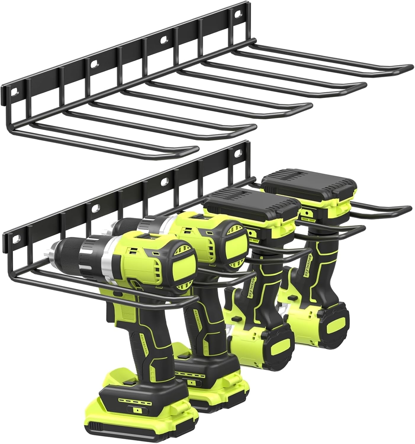 Yeabett Power Tool Organizer 2 Pack, 8 Drill Holders, Tool Storage Wall ...