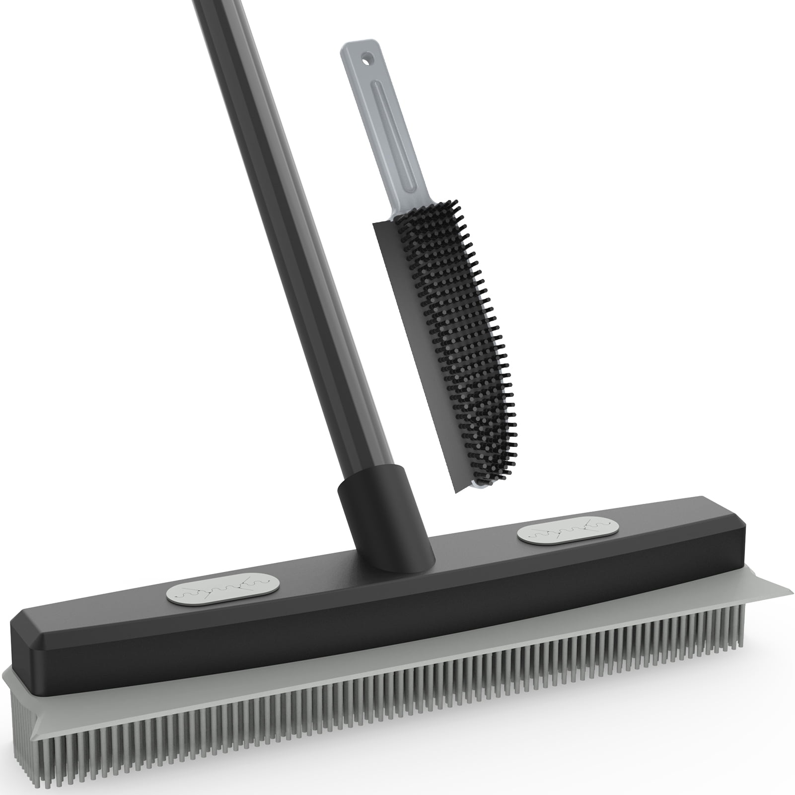 Yeabett Rubber Broom with Squeegee, Pet Hair Remover 56 inches Long ...