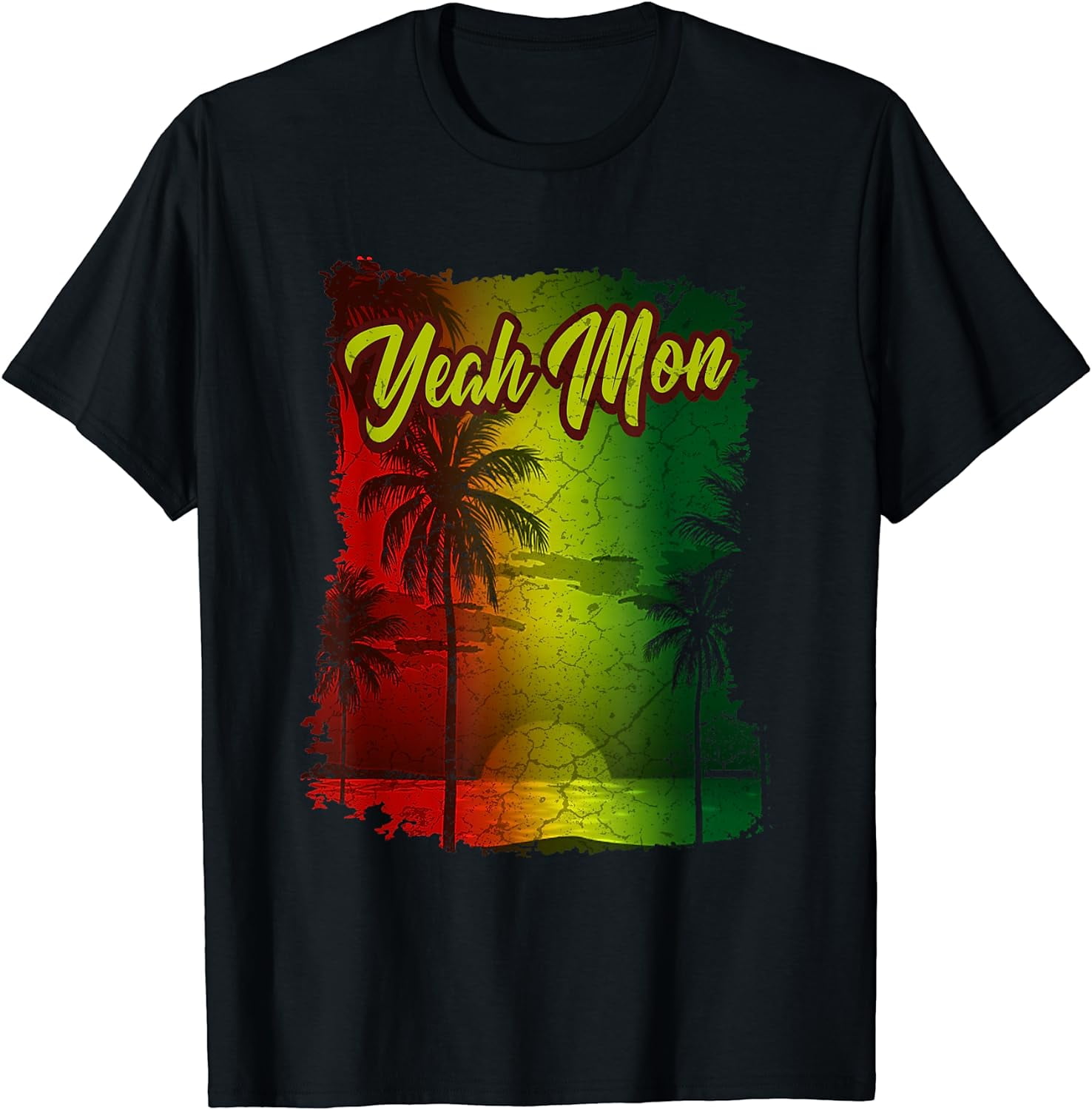 Yeah Mon Jamaican Flag Vacation Retro Jamaica Reggae T-Shirt - Walmart.com
