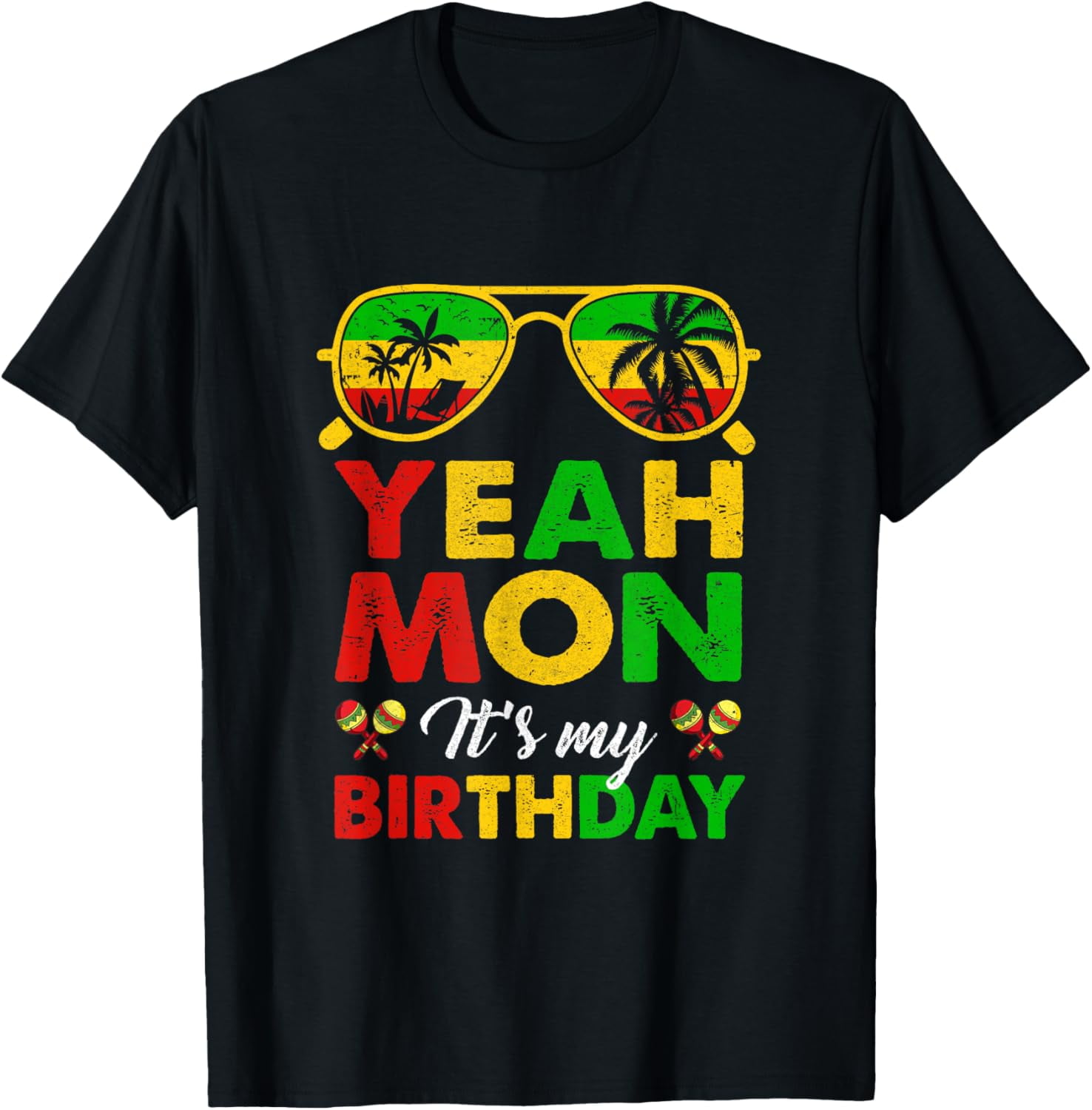 Yeah Mon Jamaican Jamaica Birthday Party Girls Women Men T-Shirt ...