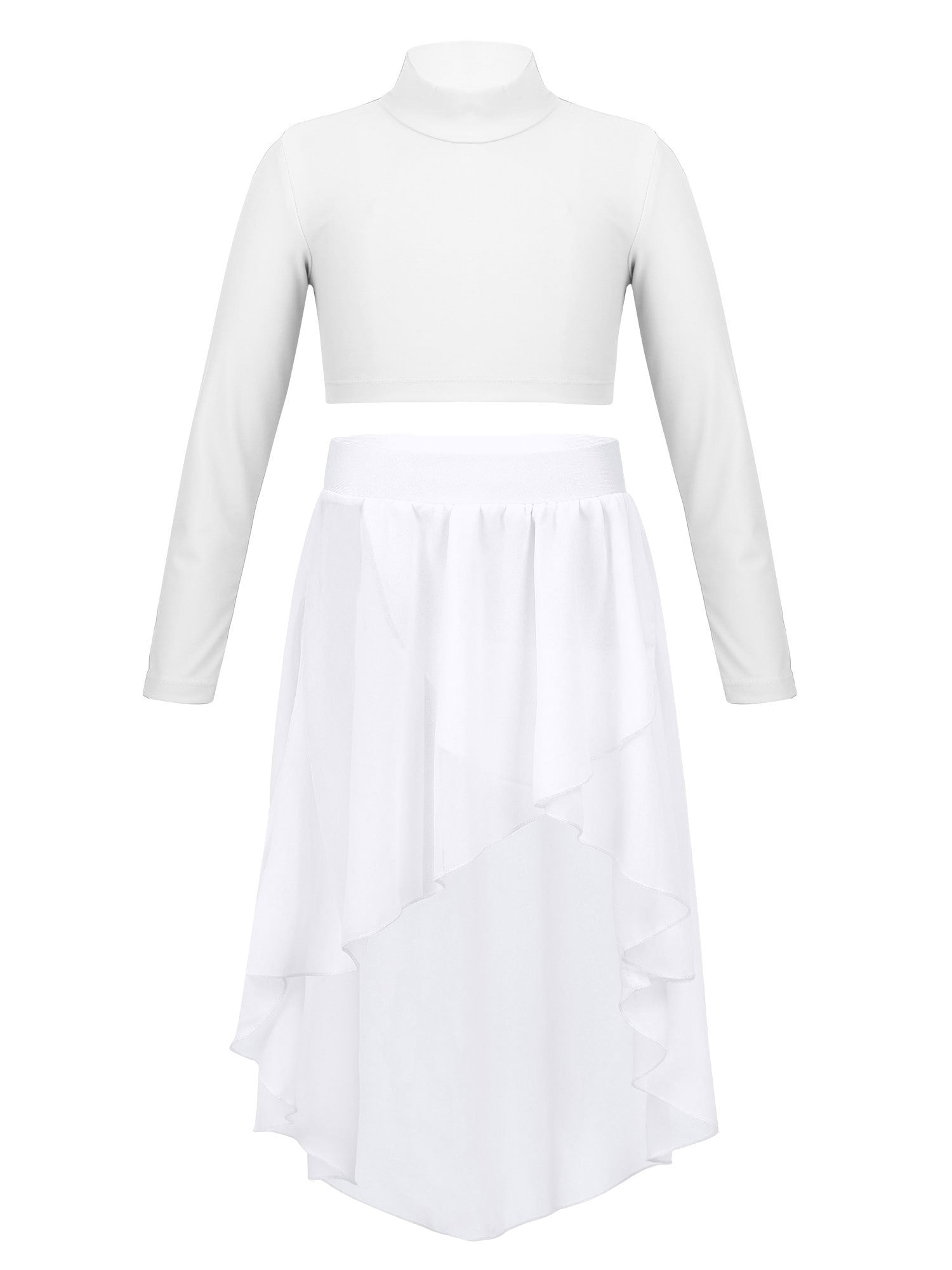 Yeahdor Girls Chiffon Ballet Dance Outfit Gymnastics Lyrical Dance