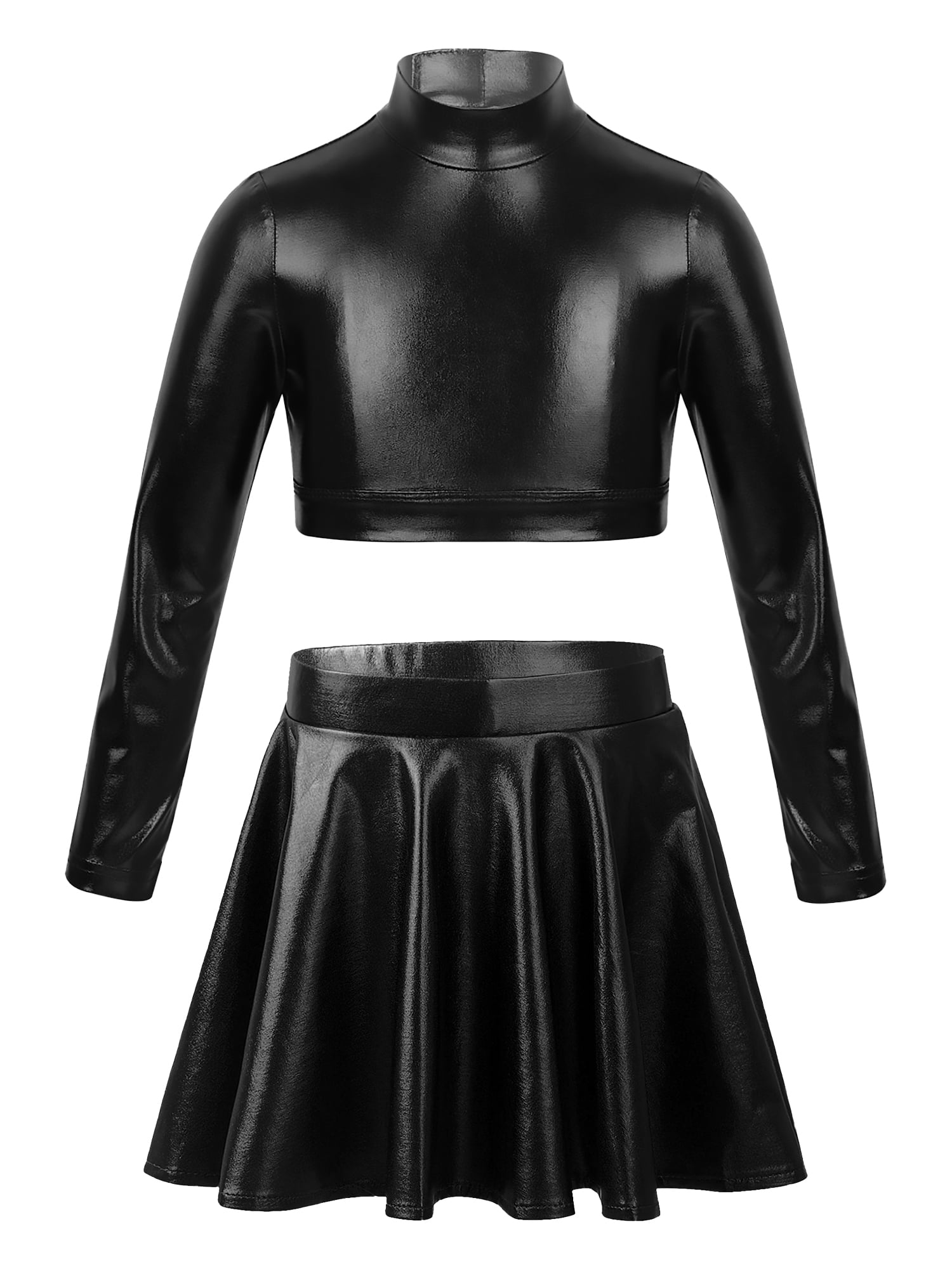 Yeahdor Girls Modern Jazz Dance Outfit Ballroom Costume Metallic Long ...