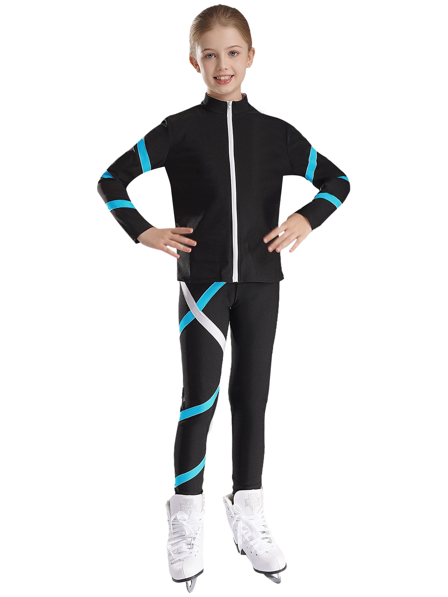Yeahdor Girls Youth 2Pcs Activewear Gym Workout Outfit Long Sleeve Coat ...