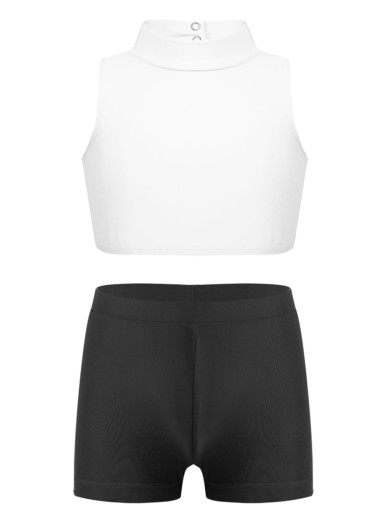 Yeahdor Kids Girls 2 Piece Tracksuit Gymnastics Outfit Cross Back Crop ...