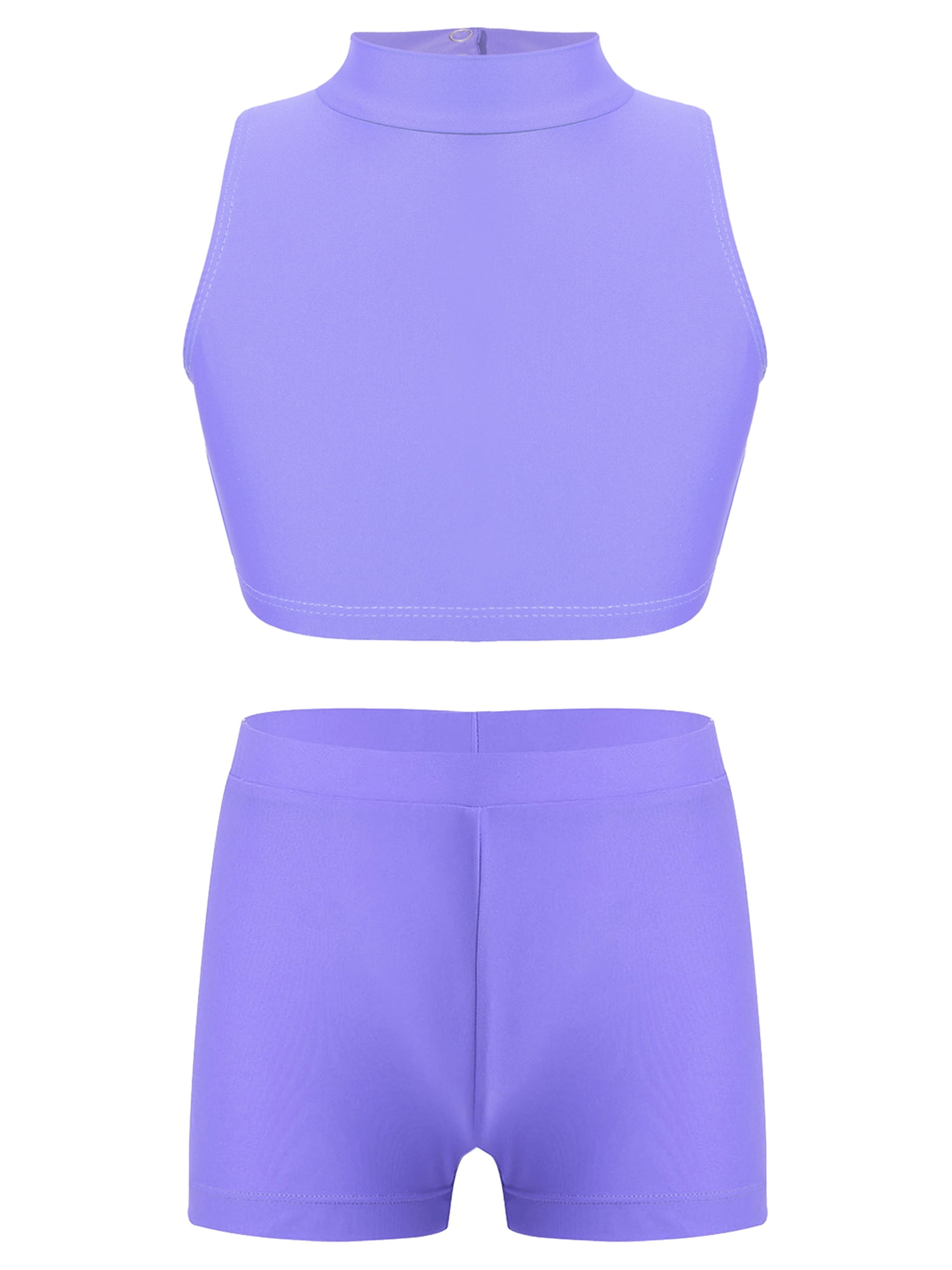 Yeahdor Kids Girls 2 Piece Tracksuit Gymnastics Outfit Cross Back Crop ...