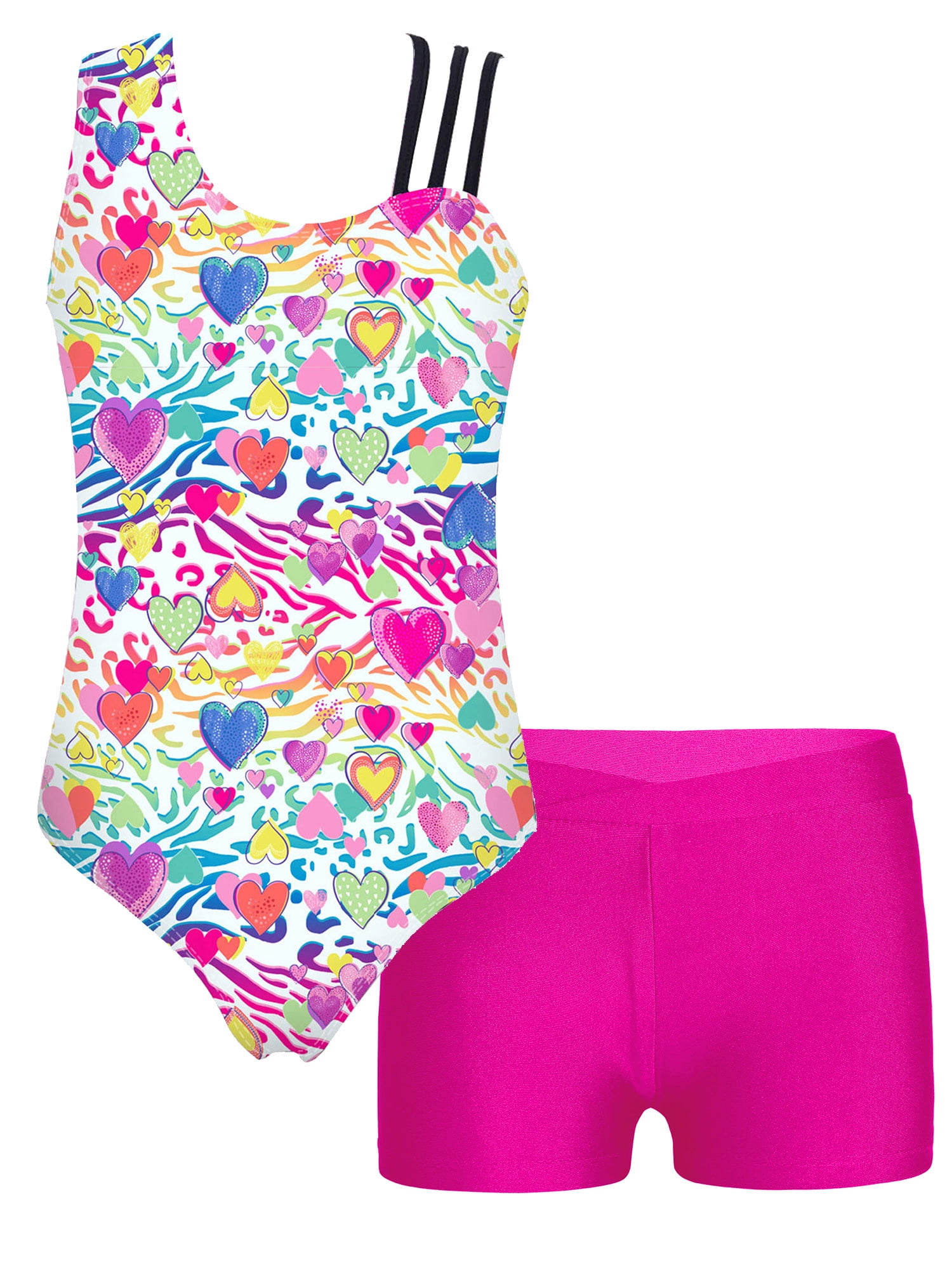 Yeahdor Kids Girls Asymmetric Shoulder Straps Leotard Unitard with ...