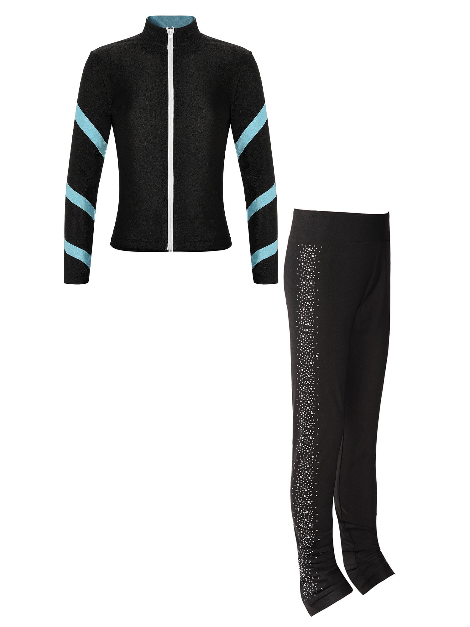 Yeahdor Kids Girls Athletic Sports Outfit Sparkling Jacket with Pants ...