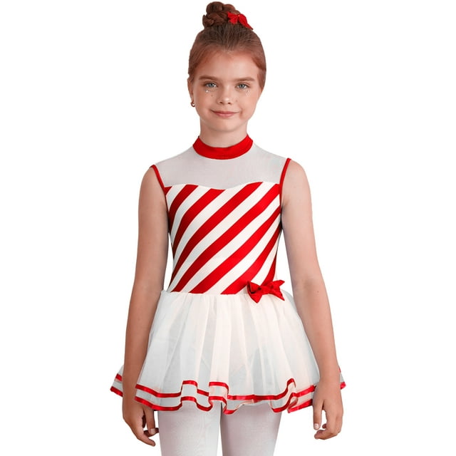 Yeahdor Kids Girls Christmas Costume Jumpsuit Candy Cane Striped ...