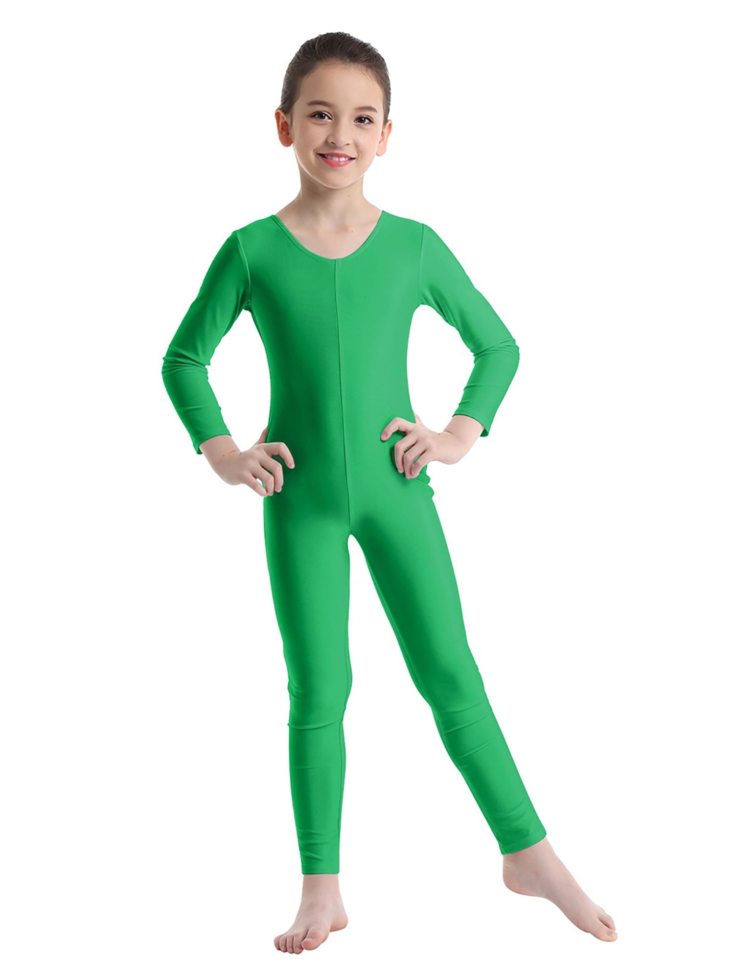 Yeahdor Kids Girls Full Body Gymnastic Unitard Long Sleeve Leotard ...