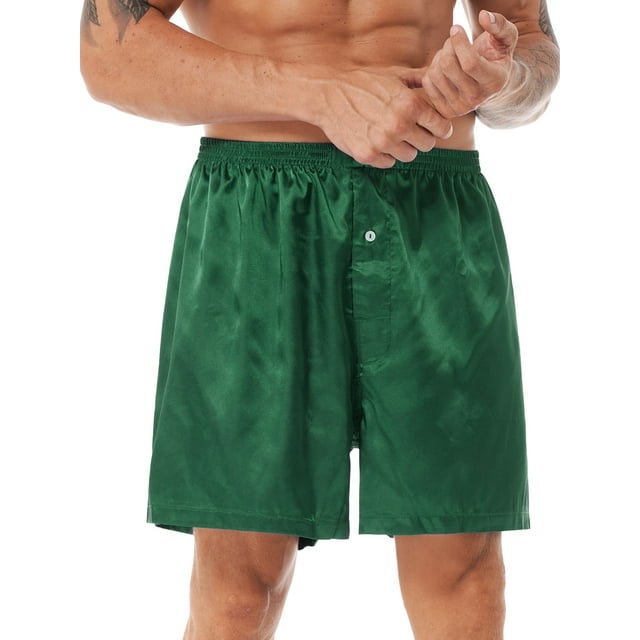 Yeahdor Mens Silky Satin Boxers Shorts Nightwear Pajamas Lounge Pants ...