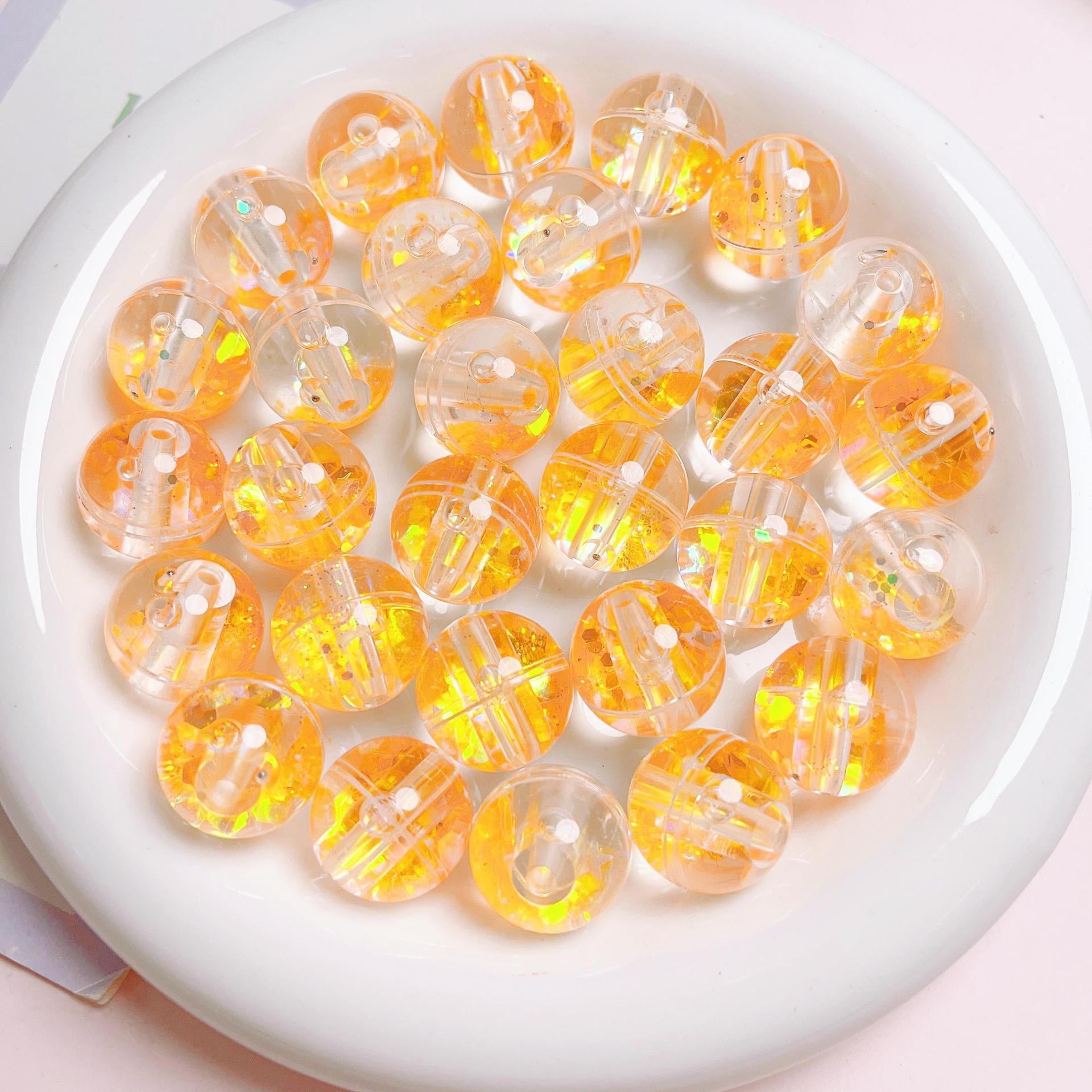 Yeahmol 10 Pcs 18 mm Shiny Quicksand Acrylic Round Beads, Water Beads ...
