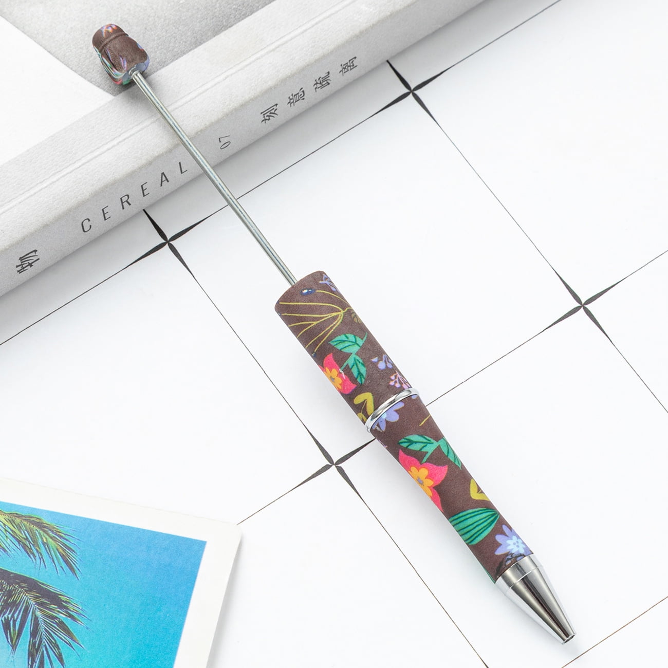 Yeahmol 10 Pieces Pen Bead Ballpoint Pen Assorted Bead Pen Shaft Black ...