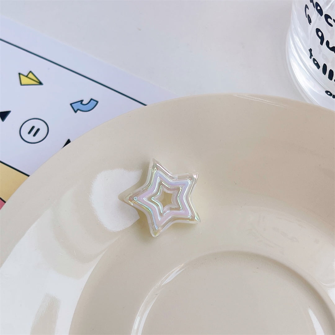 Yeahmol 20 Pcs 21 mm Shiny UV Plating Acrylic Star Beads, Five Pointed ...