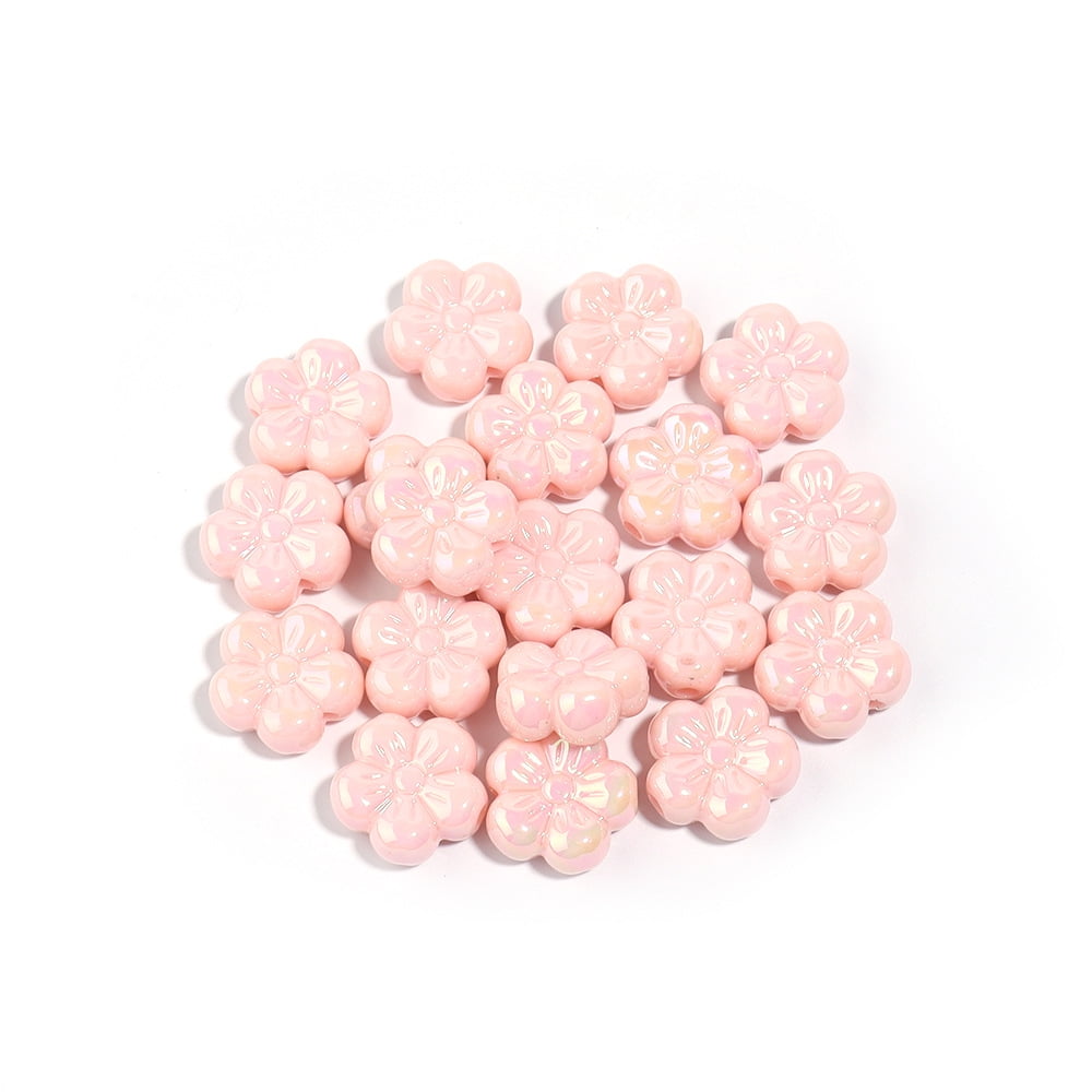 Yeahmol 20Pcs Acrylic Flower Beads, Flower Shape Beads for Jewelry ...