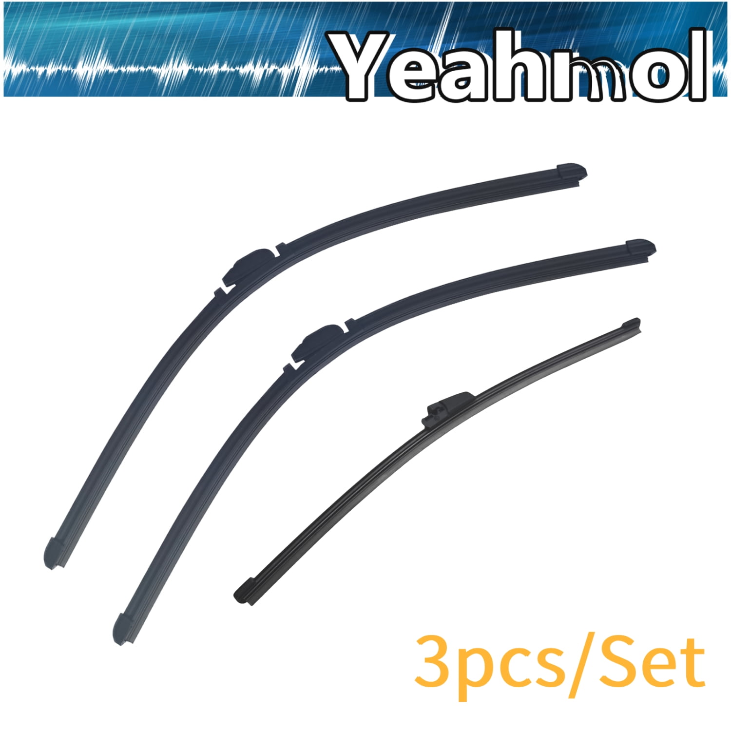 Yeahmol 3PCS Front Rear Windshield Wiper Blades Fit For Mercedes-Benz B ...