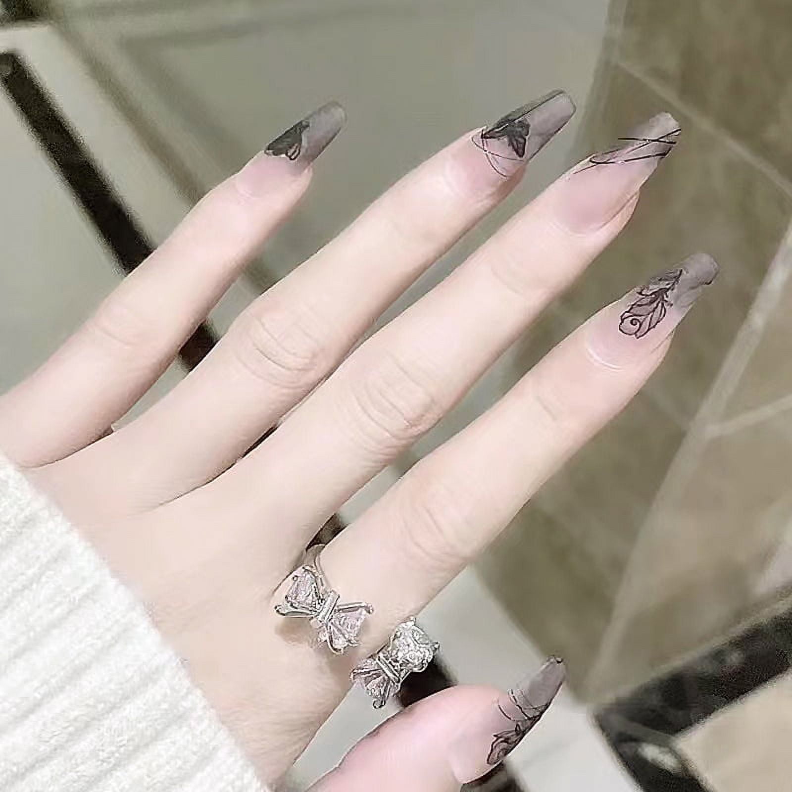 Yeahmol Cute Kawaii Press on Nails, Fake Nails 24Pcs, Y110L8B5G, NO.58 ...