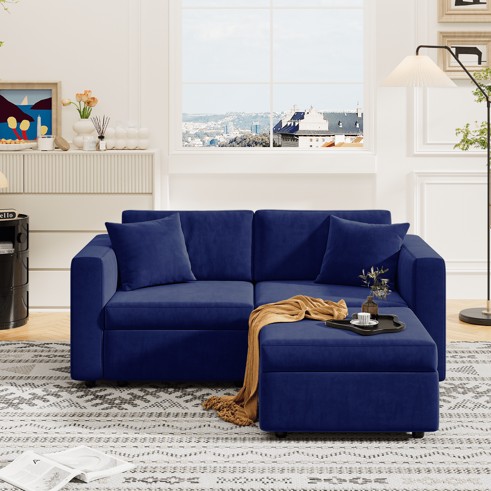 Yeahumalia 71" Velvet Loveseat Modular Sofa Upholstered Couch with ...