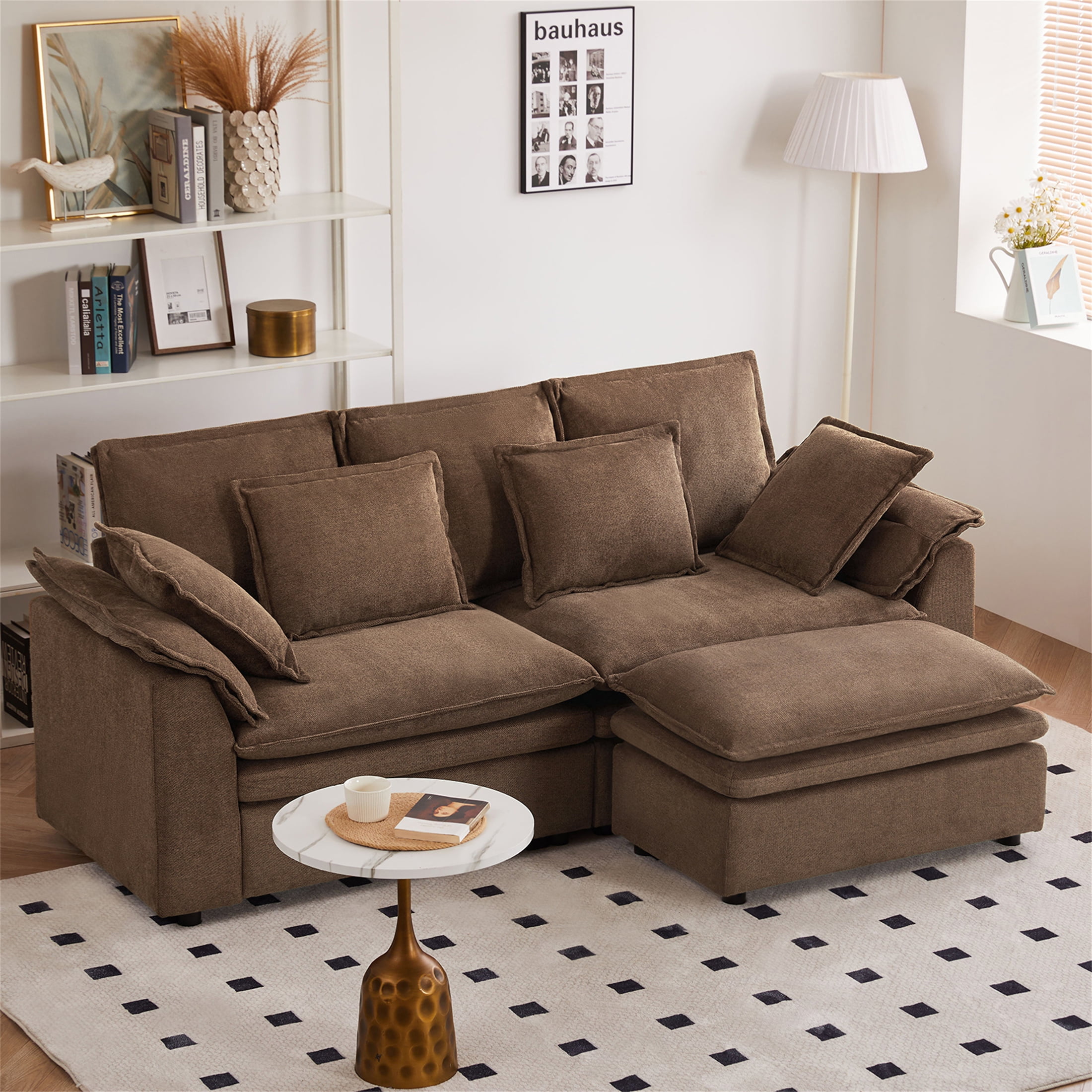 Yeahumalia 87" Chenille L Shaped Sofa Sectional Couch with Moveable ...