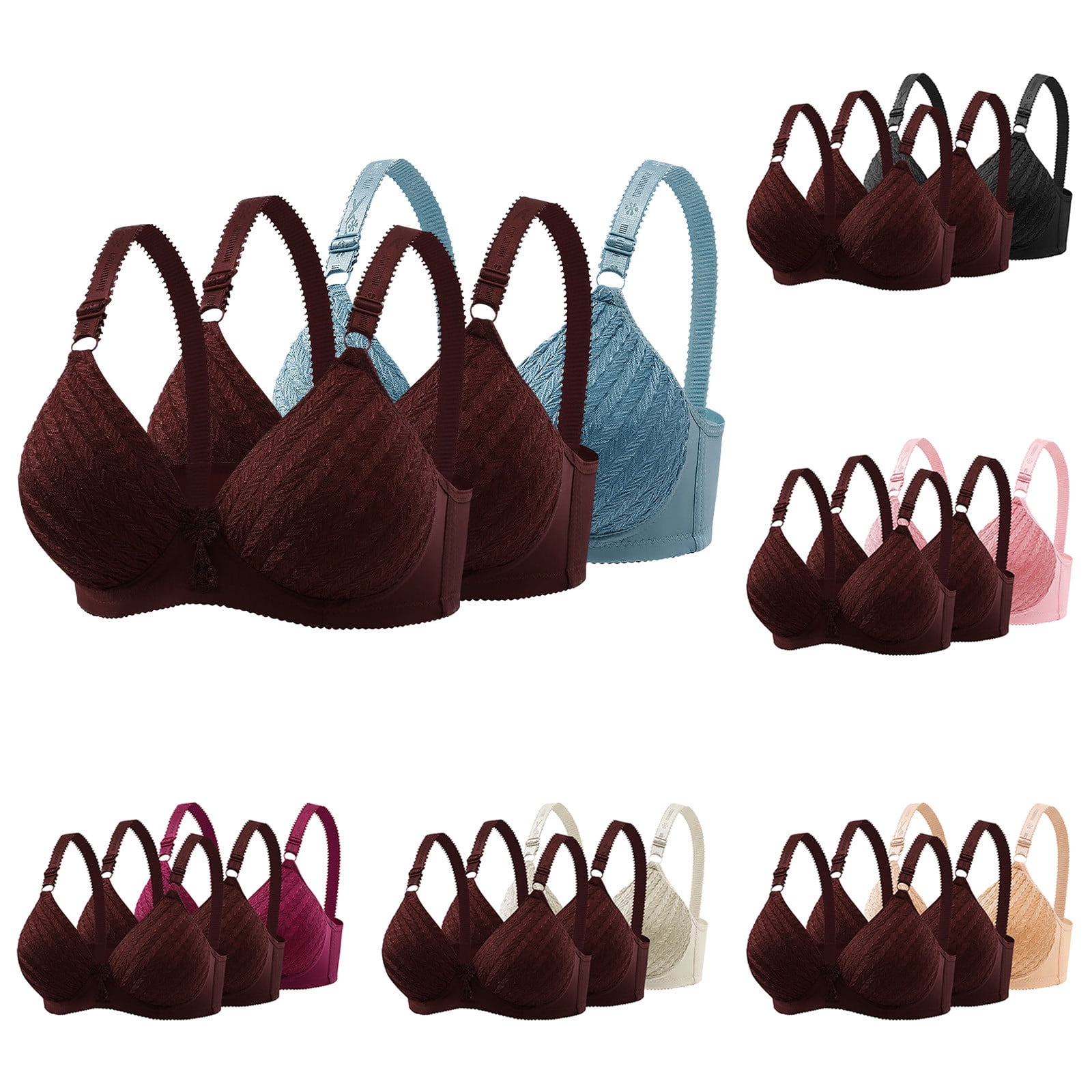 Yeaiivve 3 Pack Wireless Bras for Women Comfortable No Underwire ...