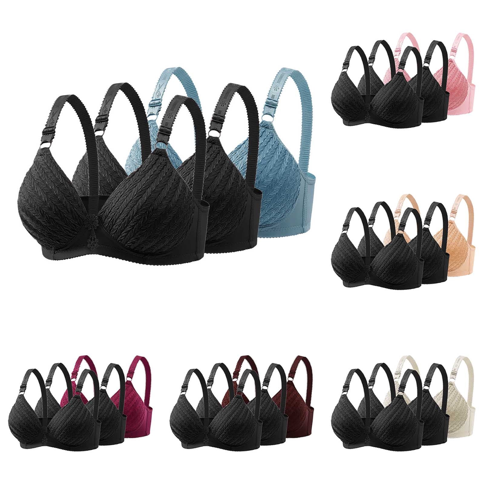 Yeaiivve Wireless Bra for Women 3 Pack Lace Trim Push Up Bras No ...