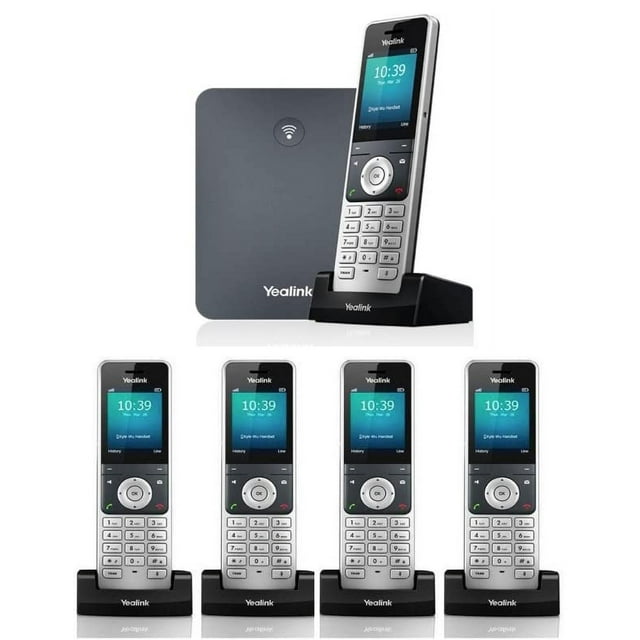 Yealink IP Phone W76P Bundle of W70B Base and W56H handset + 4-Unit ...