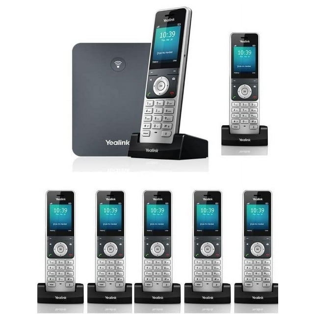 Yealink IP Phone W76P Bundle of W70B Base and W56H handset + 6-Unit ...