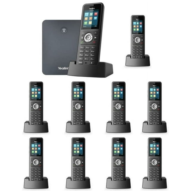 Yealink IP Phone W79P Bundle of W70B Base and W59R handset + 9-Unit W59R Handset (W79P + 9 x ...
