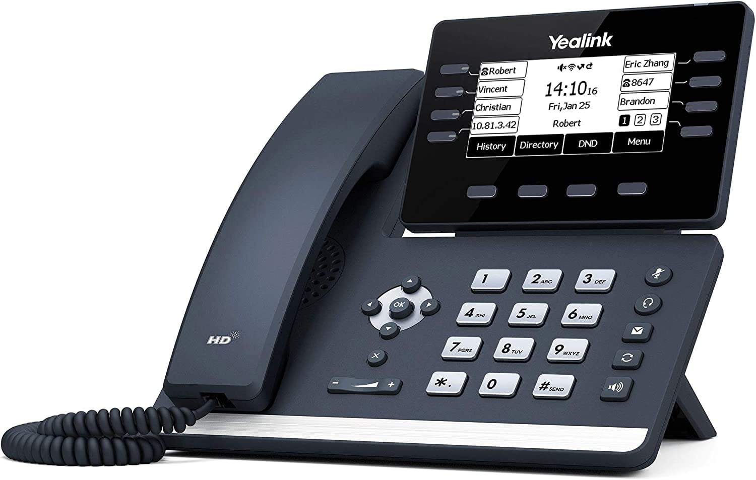 Yealink T53 IP Phone, 12 VoIP Accounts. 3.7-Inch Graphical Display. USB 2.0, Dual-Port Gigabit ...