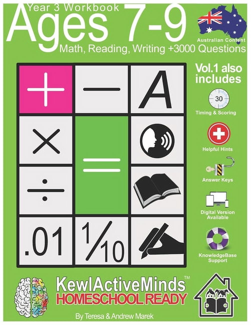 Year 3 Workbook, Ages 7-9 Math, Reading, Writing - Vol1, +3000 ...